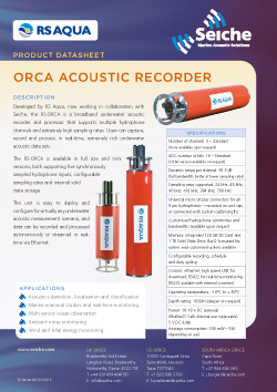 Seiche Marine Technology | RS ORCA Acoustic Recorder