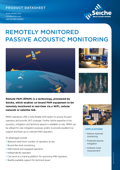 Seiche Pioneering Marine Technology | Remote PAM Satellite Monitoring